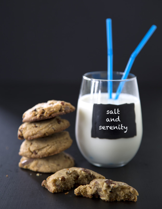 Malted Milk Cookies with Milk Chocolate and Pecans - Salt and Serenity