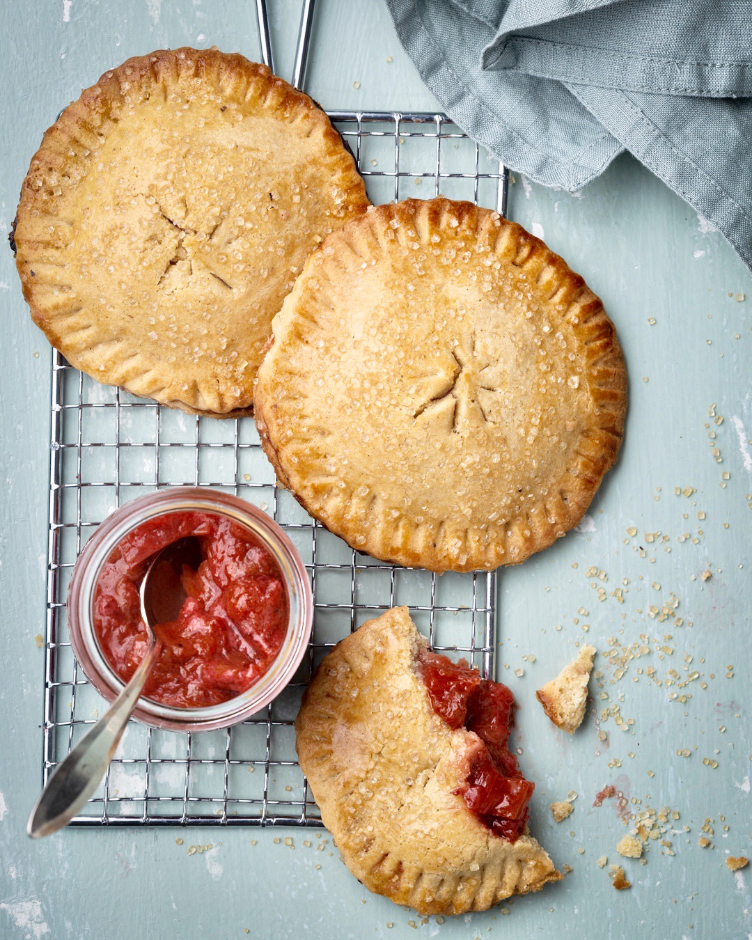 Brown Butter Strawberry Rhubarb Ginger Hand Pies | Salt and Serenity