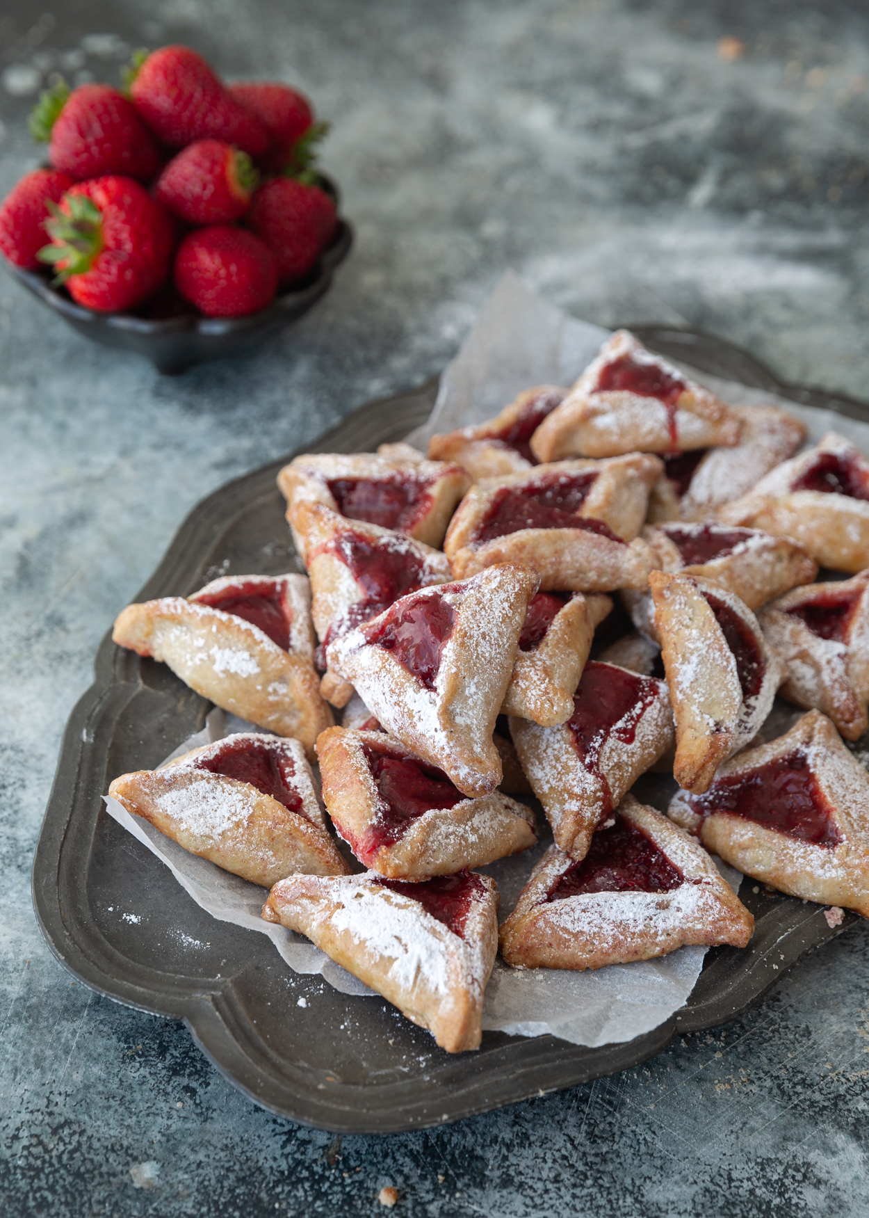 Strawberry Rhubarb Hamentashen - Salt and Serenity