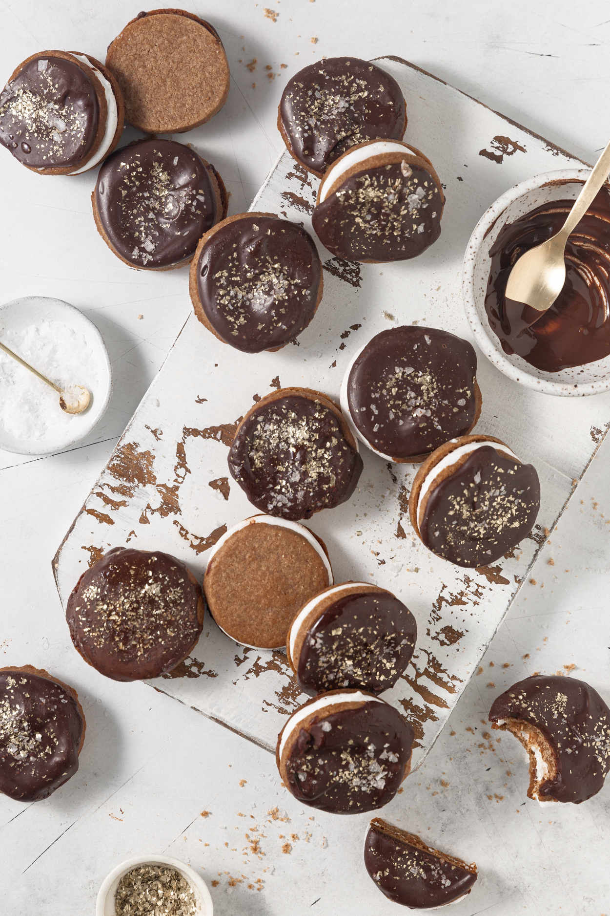 Malt Chocolate and Marshmallow Sandwich Cookies | Salt and Serenity