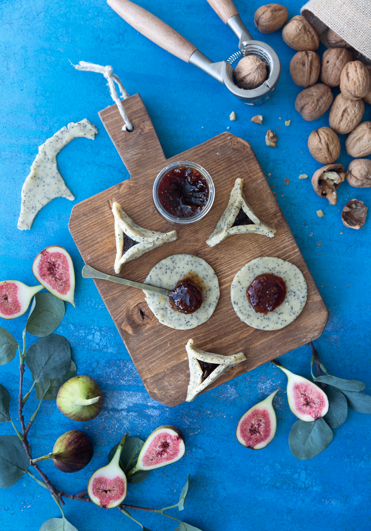 Poppyseed Fig and Walnut Hamentashen - Salt and Serenity