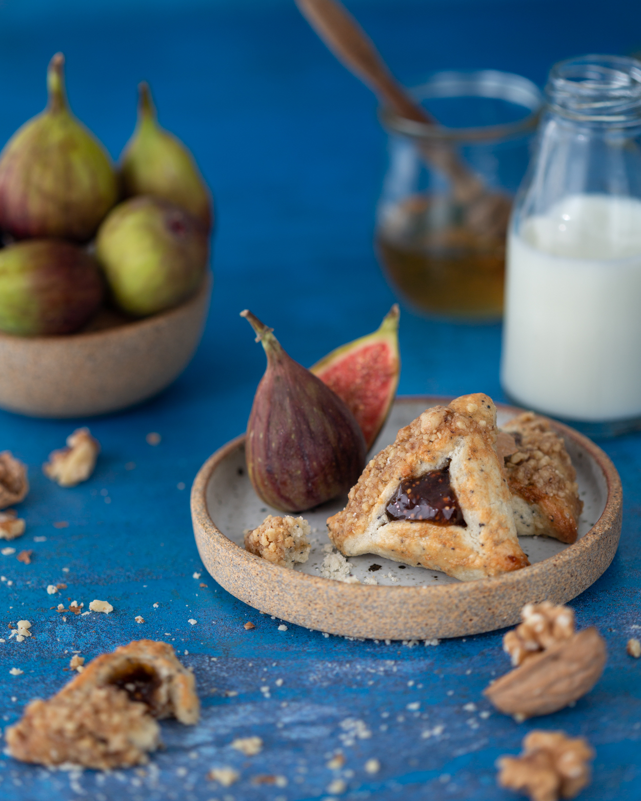 Poppyseed Fig and Walnut Hamentashen - Salt and Serenity