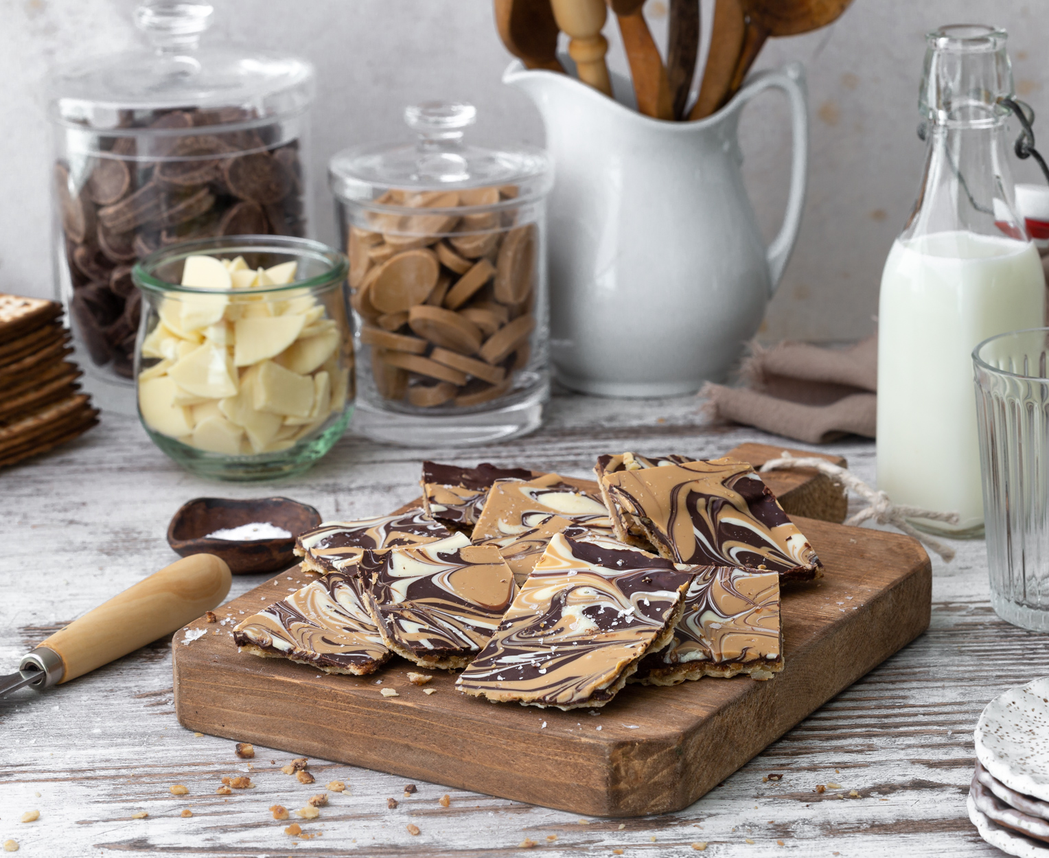 Marbled Matzoh Crunch 2021 - Salt and Serenity