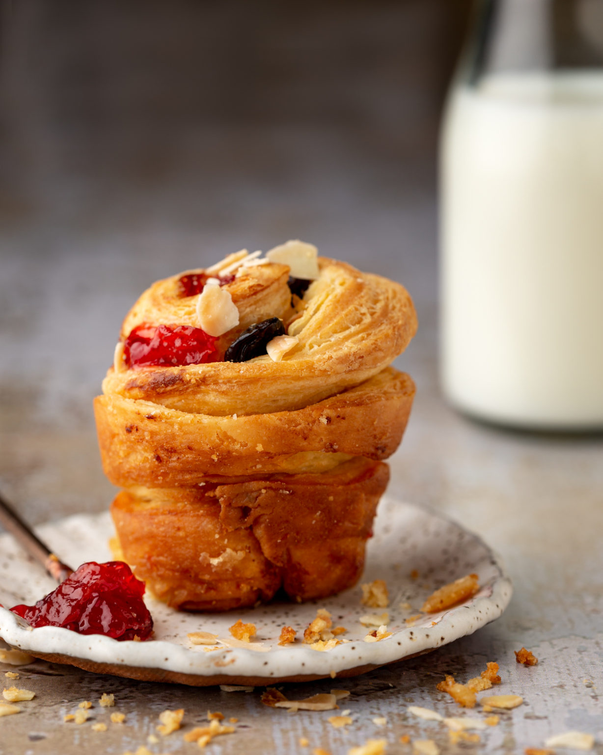 Cherry Almond Laminated Brioche Buns - Salt and Serenity