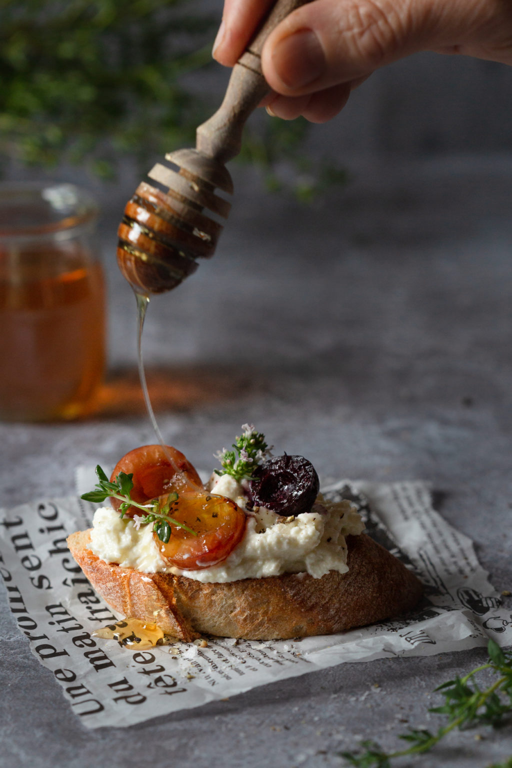 Roasted Cherries and Whipped Ricotta Tartines | Salt and Serenity