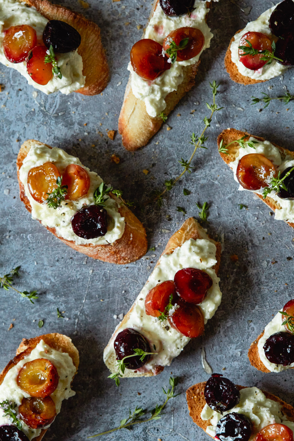 Roasted Cherries and Whipped Ricotta Tartines | Salt and Serenity